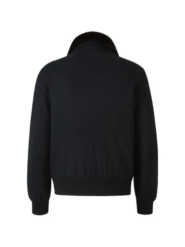 MONTECORE Faux-fur Collar Bomber Jacket - Black