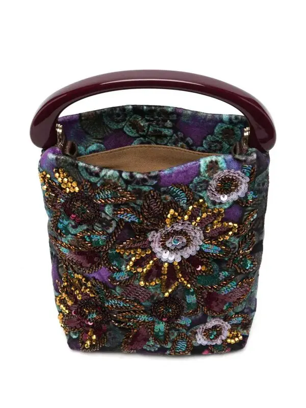 Dries Van Noten Bw262-crisp705-4300emb Wl.bag Pur - Multicolor