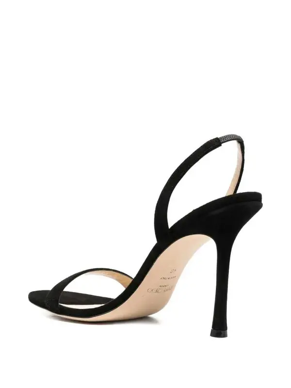 JIMMY CHOO Jenn 100 Suede Sandals - Black