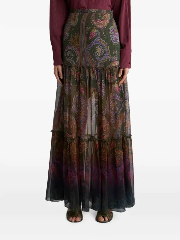 Etro Paisley-print Silk Maxi Skirt