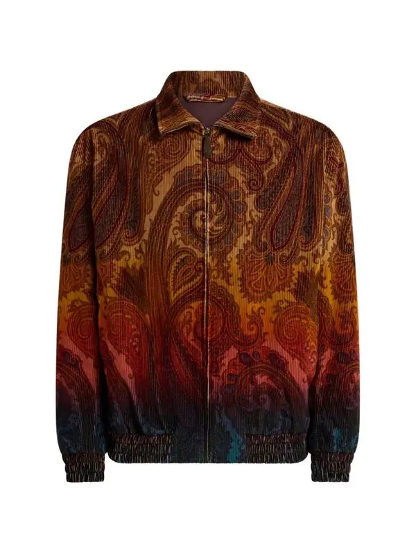 Etro Cotton Corduroy Jacket With Paisley Print