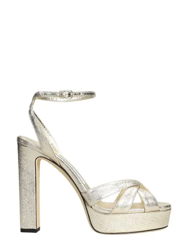 JIMMY CHOO Kove 120 Block-heel Sandals - Silver