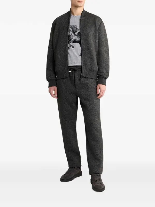 Etro Jacquard Bomber Jacket With Arnica Motif - Gray