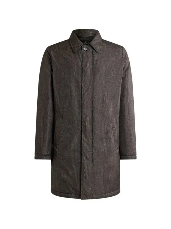 Etro Padded Raincoat With Arnica Motif