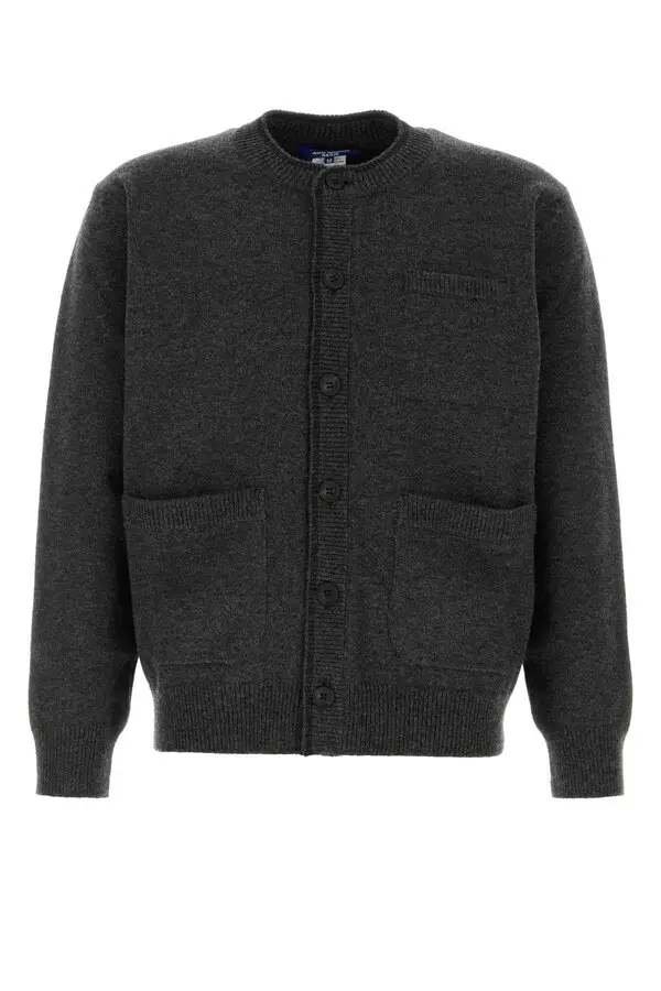 Junya Watanabe Charcoal Wool Cardigan - Gray