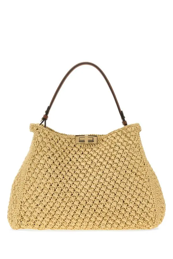 Fendi Raffia Large Way Shopping Bag - Brown
