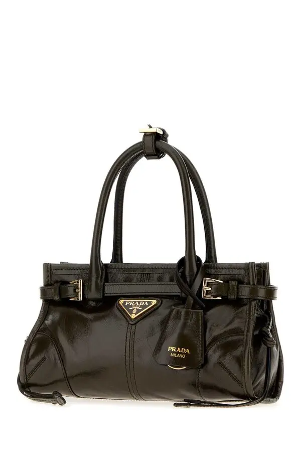 Prada Olive Leather Mini Bonnie Handbag - Green