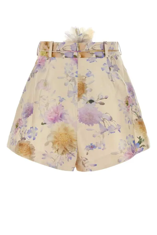 Zimmermann Printed Satin Luna Shorts