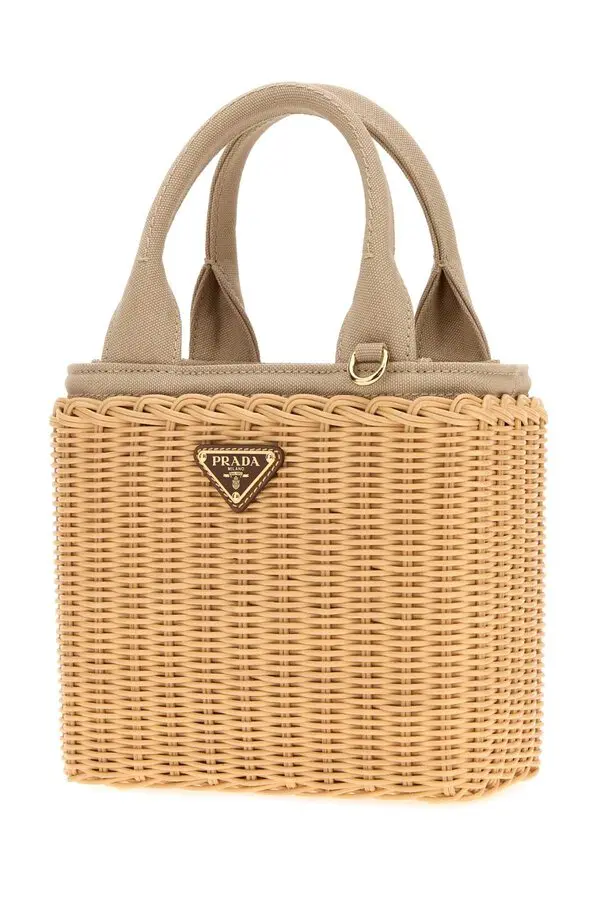 Prada Wicker Small Handbag - Brown