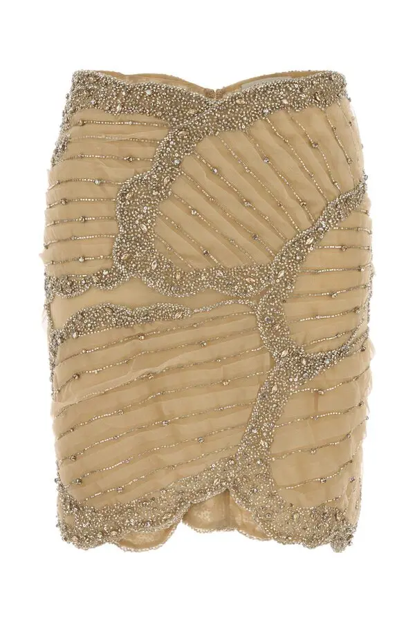 Costarellos Beige Tulle Skirt