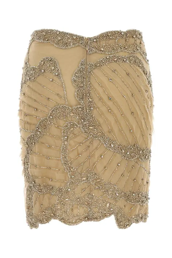 Costarellos Beige Tulle Skirt