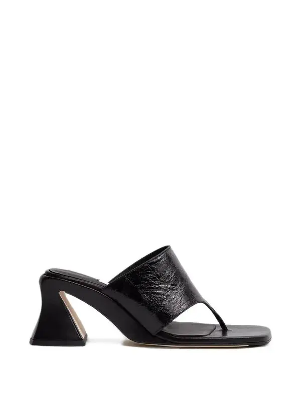 MIISTA Crinkled-leather Heeled Sandals