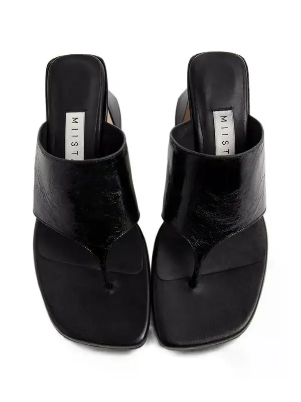 MIISTA Crinkled-leather Heeled Sandals