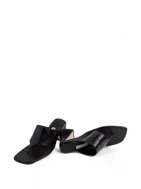 MIISTA Crinkled-leather Heeled Sandals
