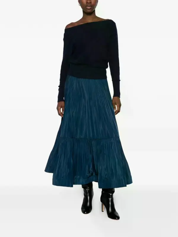TWINSET Pleated Tiered Midi Skirt
