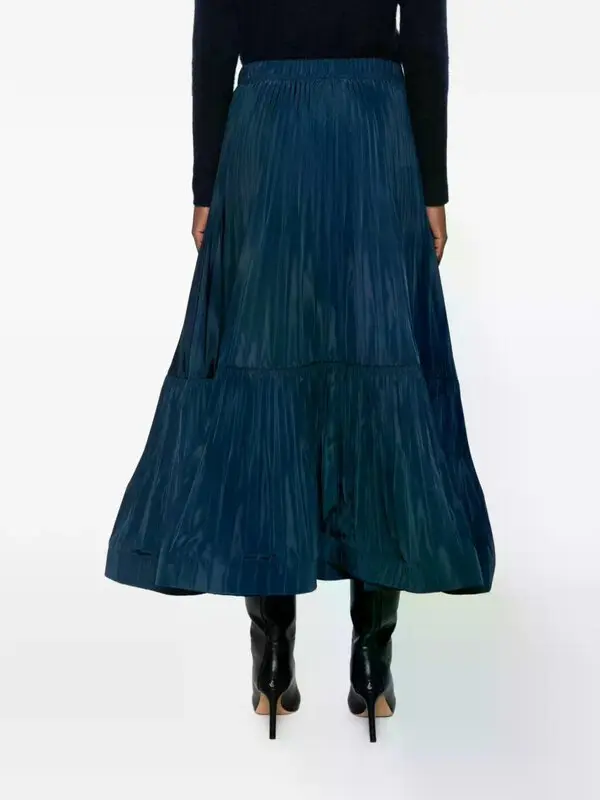 TWINSET Pleated Tiered Midi Skirt