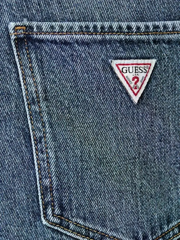 Guess High Rise Straight Jeans In Medium Wash