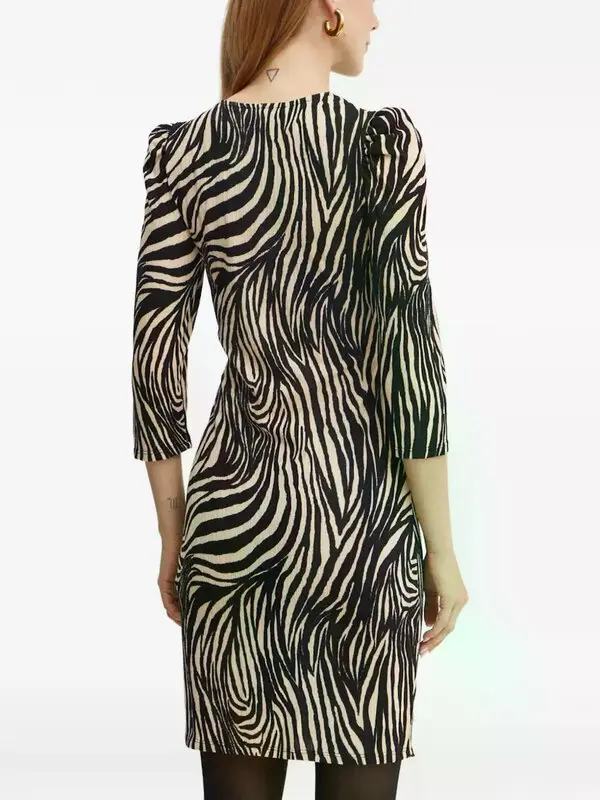 MORGAN Zebra-print Ruched Mini Dress