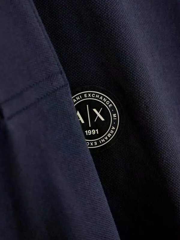 Armani Exchange Logo-patch Long-sleeve Polo Shirt