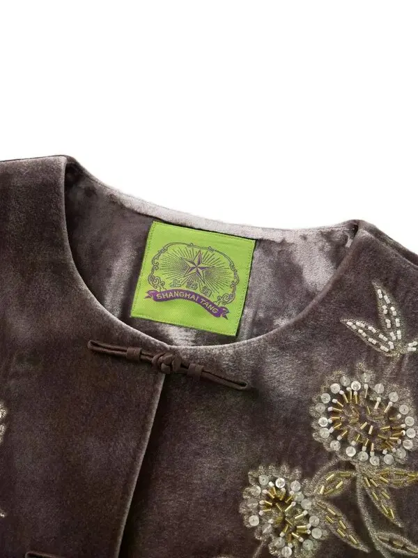 Shanghai Tang Statement Beaded Floral-embroidered Jacket
