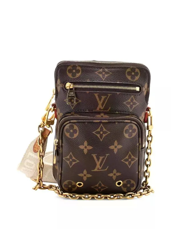 LOUIS VUITTON Utility Phone Sleeve Bag Monogram Canvas Crossbody Bag - Brown