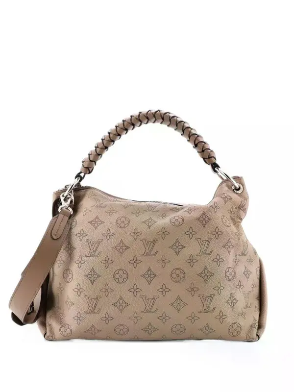LOUIS VUITTON Braided Handle Beaubourg Mahina Leather Mm Hobo Bag - Neutrals