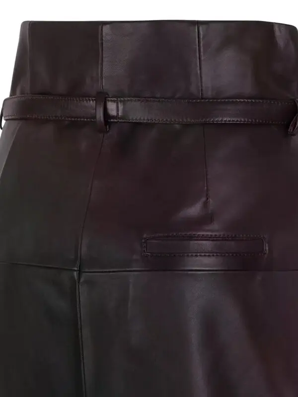 AMI Paris Belted Leather Midi Skirt