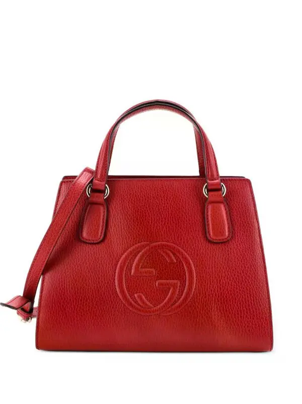 Gucci Soho Convertible Top Handle Leather Small Satchel - Red