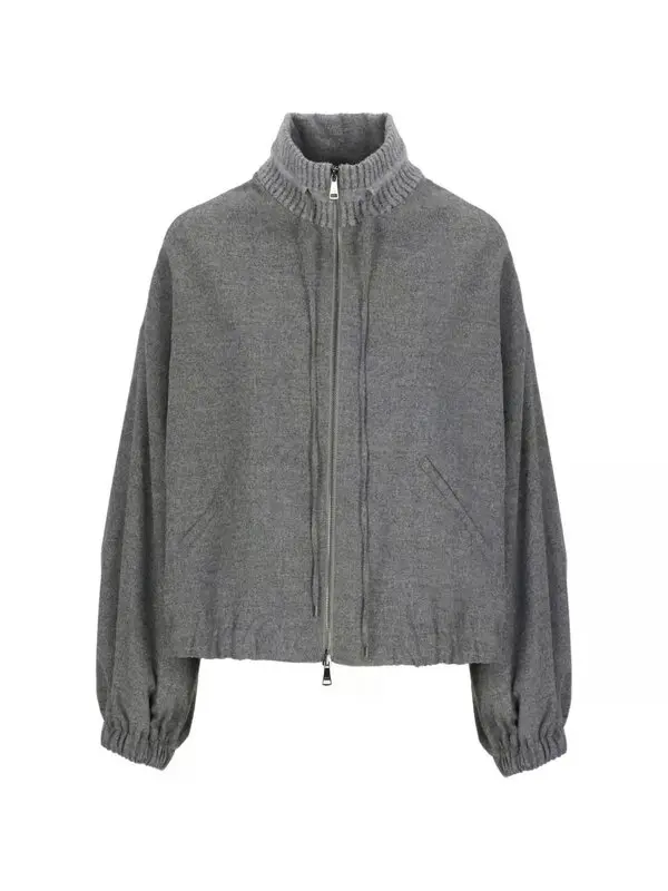 D.exterior Zip-up Bomber Jacket