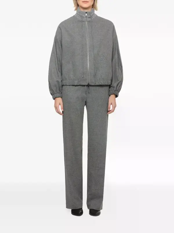 D.exterior Zip-up Bomber Jacket