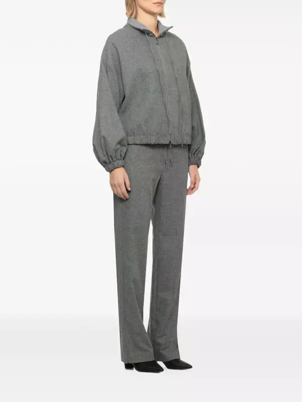 D.exterior Zip-up Bomber Jacket