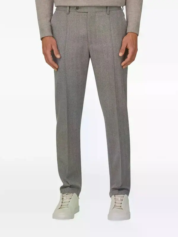 Boggi Milano Trousers In Herringbone Flannel