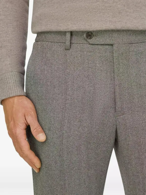 Boggi Milano Trousers In Herringbone Flannel