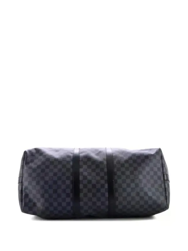 LOUIS VUITTON Keepall Bandouliere Bag Damier Graphite 55 Travel Bag - Black