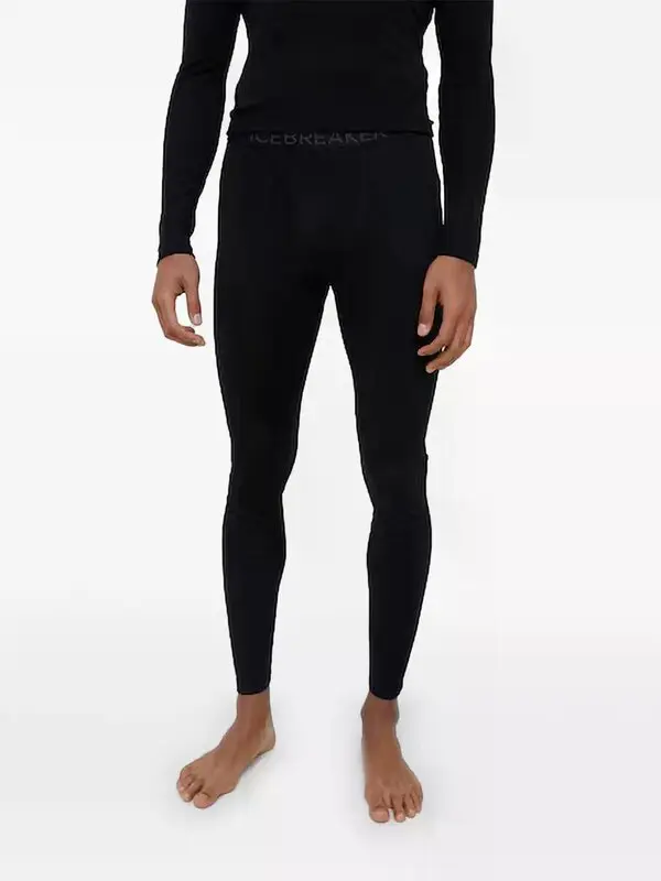 Icebreaker 200 Oasis Logo-waistband Base-layer Leggings - Black