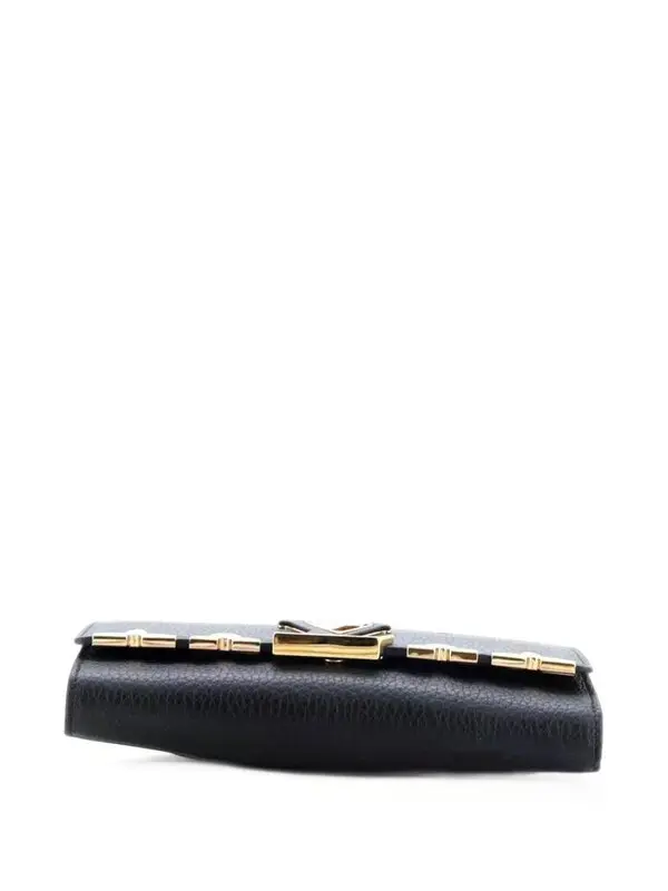 LOUIS VUITTON Capucines Wallet Leather With Embellished Detail Long Small Wallets