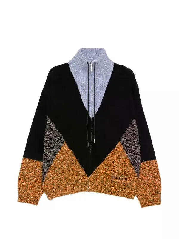 Marni Colour-block Intarsia-knit Sweater - Black