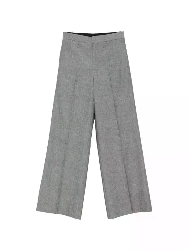 TWINSET Chevron-pattern Wide-leg Trousers - Grey