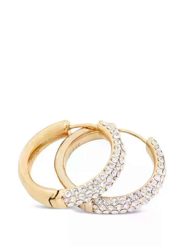 Guess Crystal-embellished Hoop Earrings - Gold