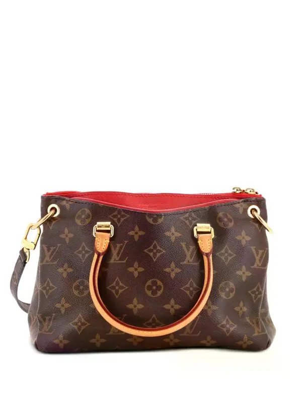 LOUIS VUITTON Pallas Tote Monogram Canvas With Leather Bb Shoulder Bag - Red