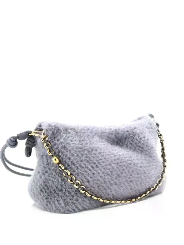 Loewe Flamenco Knot Chain Purse Bag Faux Fur Medium Shoulder Bag