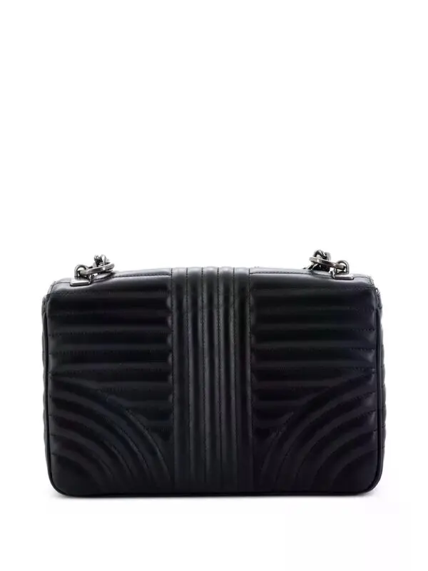 Prada Chain Flap Diagramme Quilted Leather Large Shoulder Bag - Black