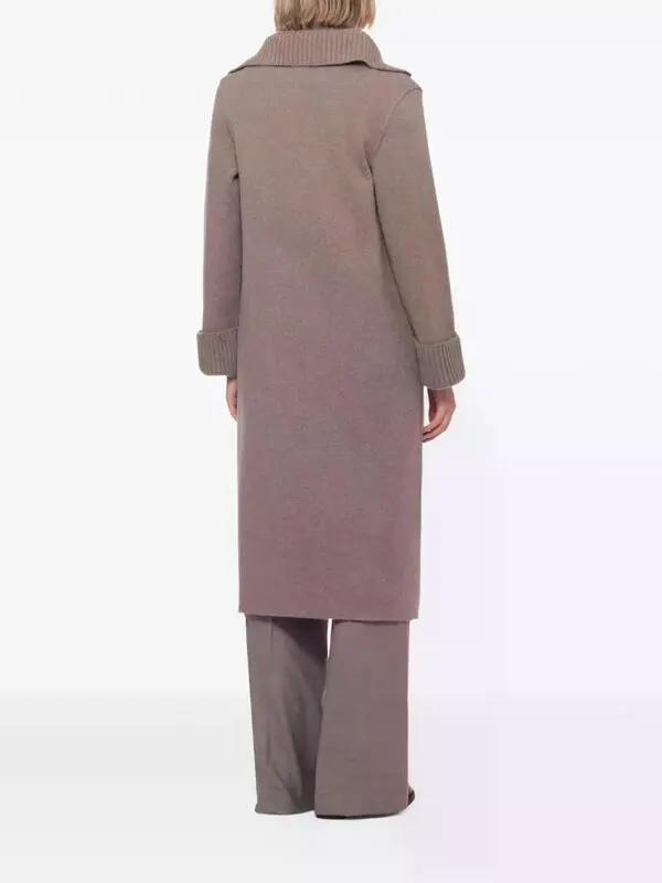 D.exterior Ribbed-trim Double-breasted Coat