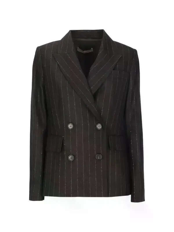 D.exterior Double-breasted Pinstripe-pattern Jacket