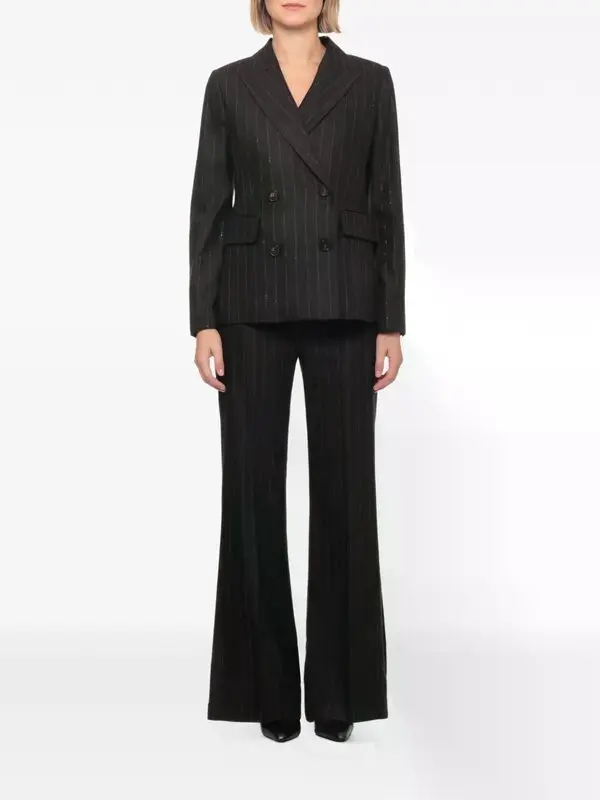 D.exterior Double-breasted Pinstripe-pattern Jacket