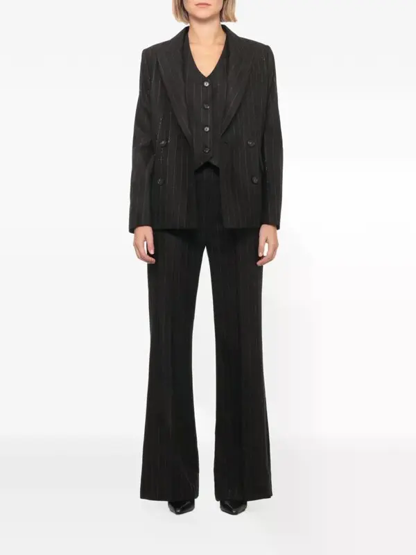 D.exterior Double-breasted Pinstripe-pattern Jacket