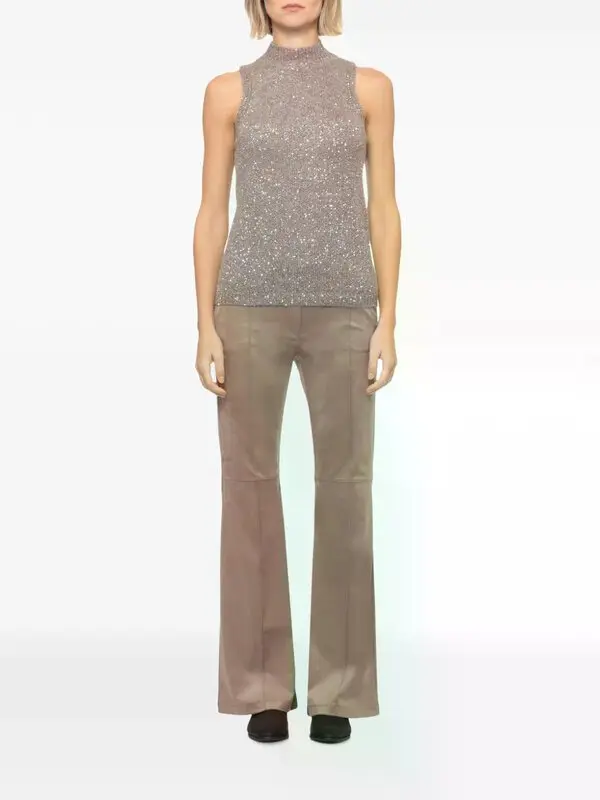 D.exterior Sequin-embellished High-neck Top - Neutrals
