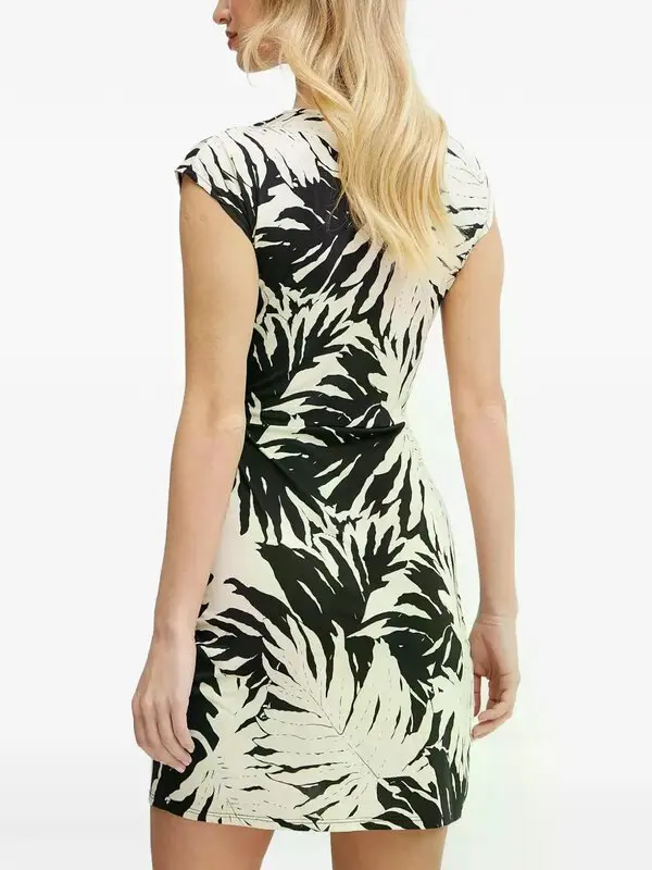 MORGAN Leaf-print Wrap Mini Dress