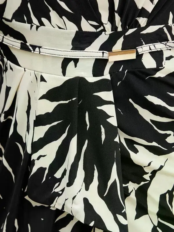 MORGAN Leaf-print Wrap Mini Dress