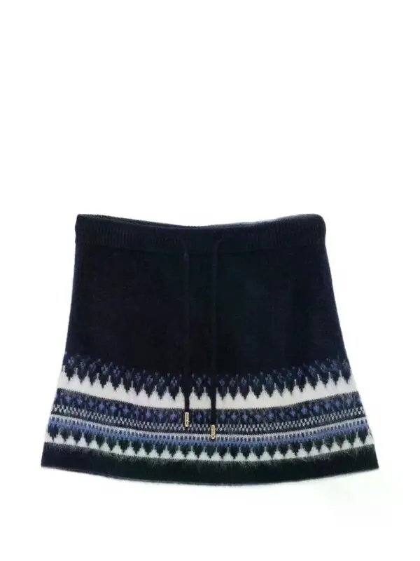 Maje Fair Isle-patterned Knitted Short Skirt